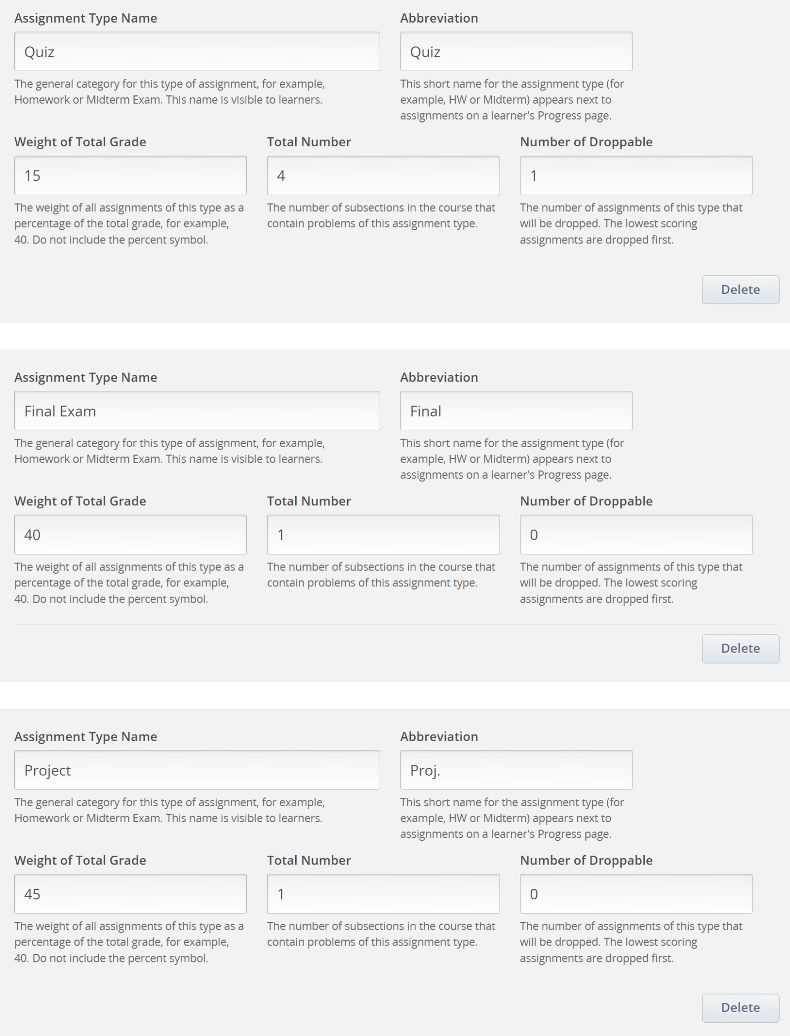 Setting Up Assignments and Grading
